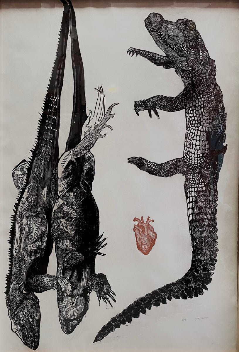 VENANCIO VELASCO “ST (COCODRILO CORAZON E IGUANAS)” XILOGRAFÍA – Marias ...