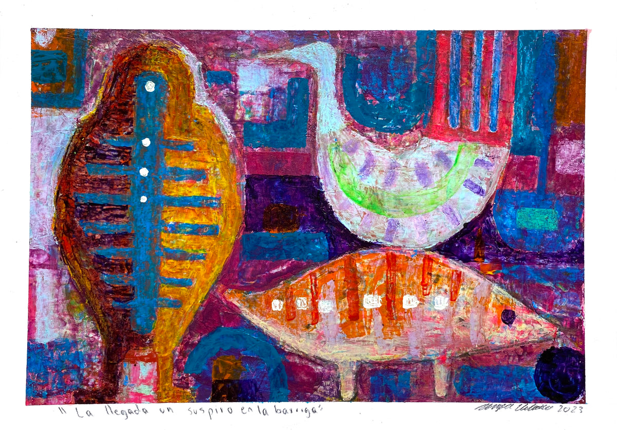 ÁNGEL VELASCO "LA LLEGADA UN SUSPIRO EN LA BARRIGA" TÉCNICA MIXTA ...